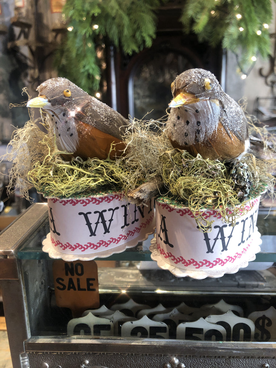 Large Winter Robin on Gift Box – Wendy Addison Studio